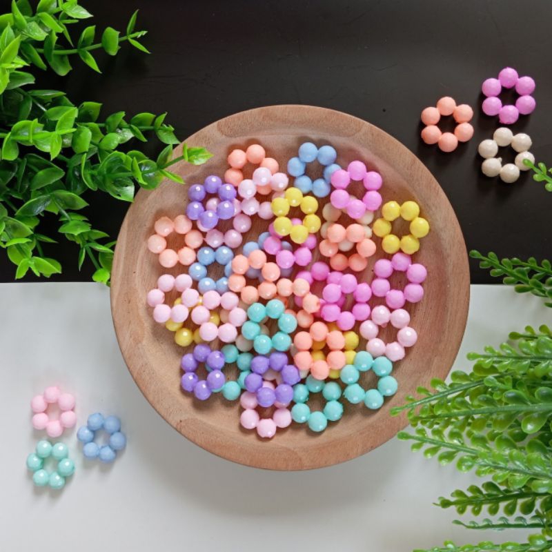 Jual Manik Pastel Bunga Bola Akrilik Bunga Manik Warna Manik Pastel ...