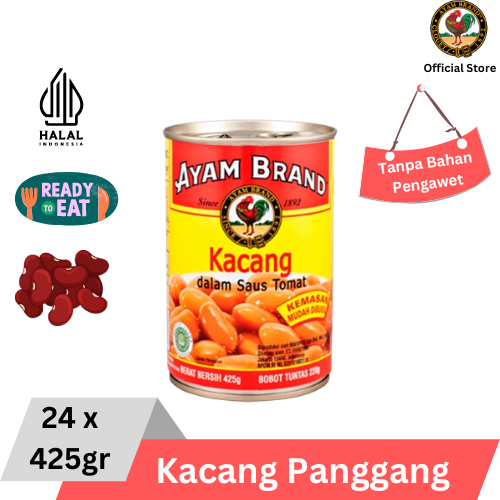 Jual Ayam Brand - Kacang Panggang Kaleng Saus Tomat Baked Beans 24 pcs ...