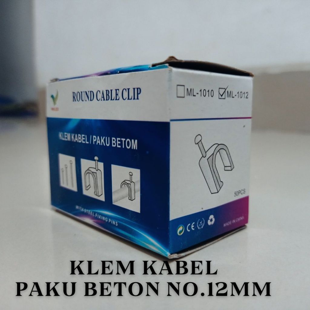 Jual KLEM KABEL 12MM PAKU BETON CLAM CABLE 12 MM ISI 50PCS | Shopee ...