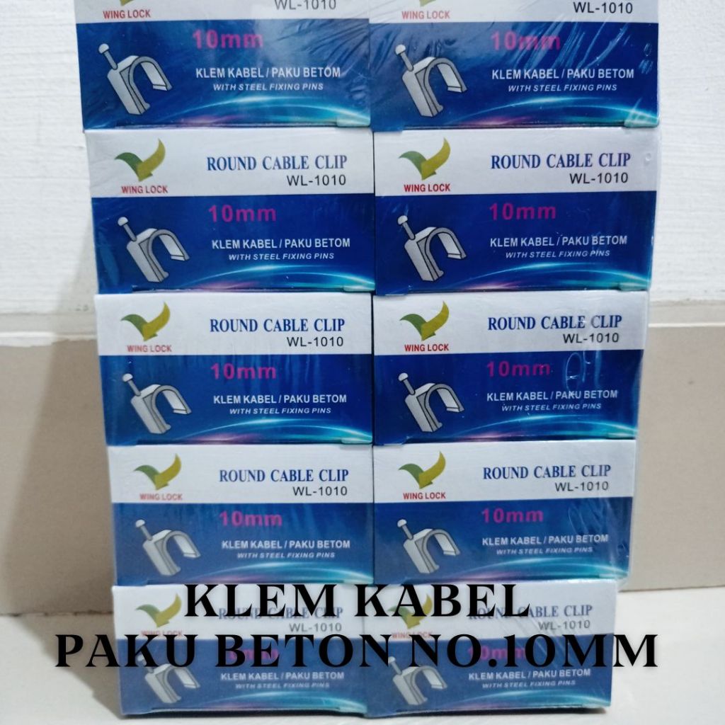 Jual KLEM KABEL 10MM PAKU BETON CLAM CABLE 10 MM ISI 50PCS | Shopee ...