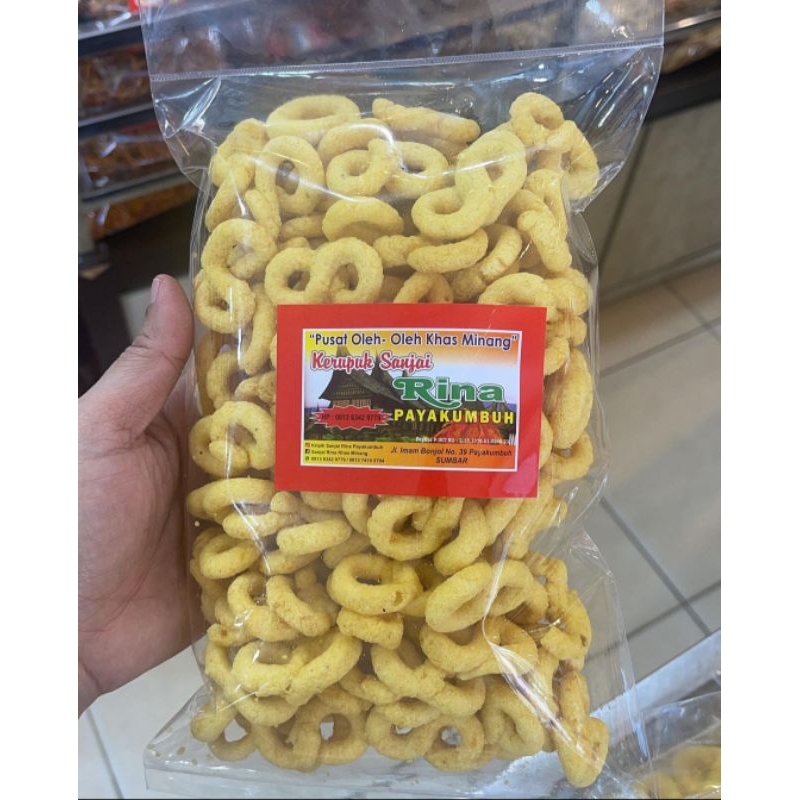 Jual Karak Kaliang Kerupuk Angka 8 Keripik Lanting Sanjai Rina Payakumbuh 250 Gram Shopee 