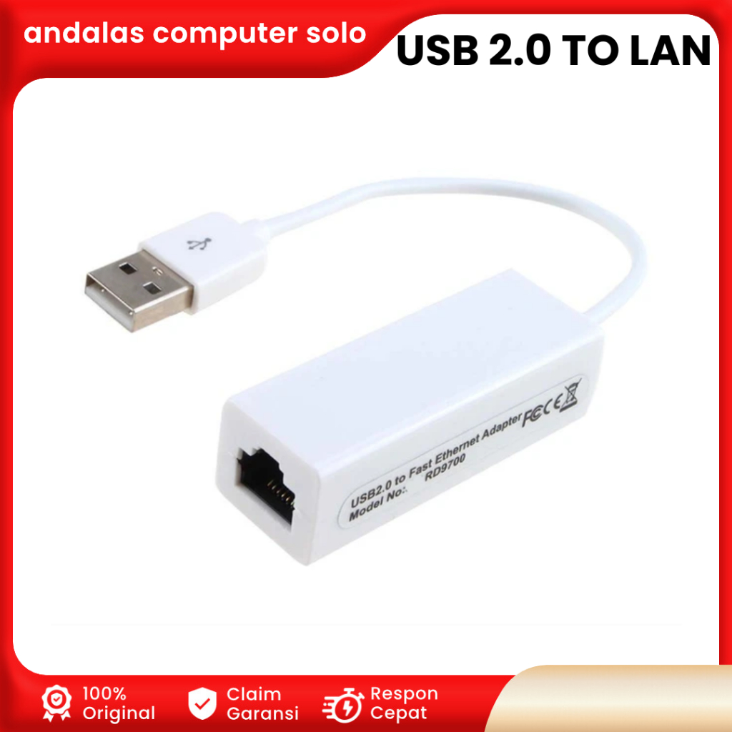 Jual CONVERTER KONEKTOR USB 2.0 TO LAN ETHERNET RJ45 100Mbps | Shopee ...