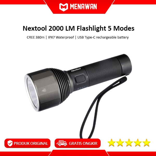 Jual Nextool 2000 LM Flashlight Lampu Senter Darurat Outdoor CREE 380m ...