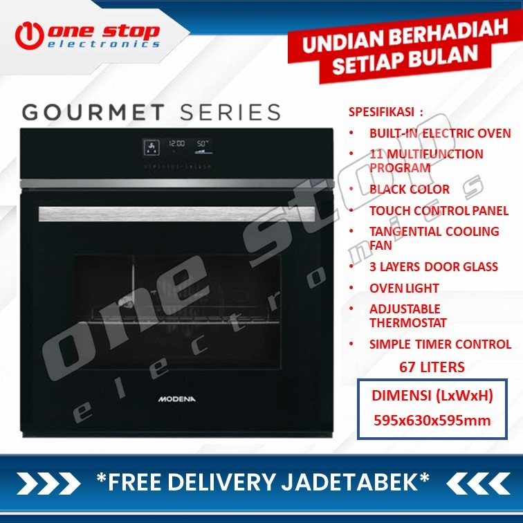 Jual MODENA BO 6633 BRAVO Built in Electric Oven GOURMET SERIES 67L ...