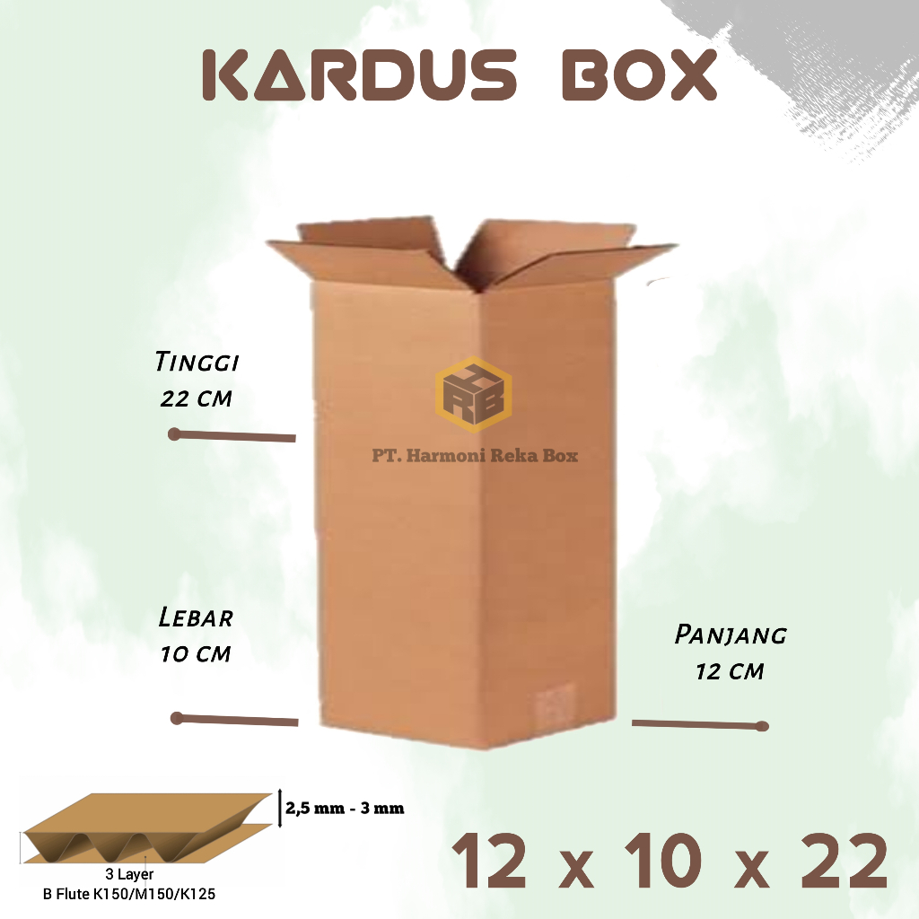 Jual Kardus/ Box Packing Paket Kecil Polos Luar Dalam ukuran 12x10x22 ...