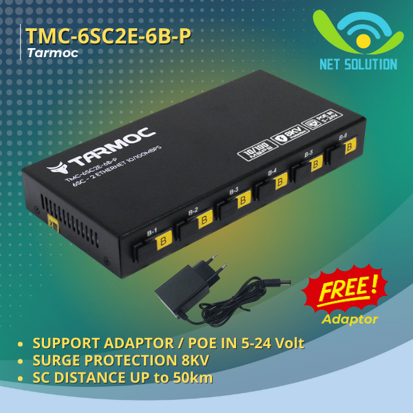 Jual Tarmoc TMC-6SC2E-6B-P | Media Converter Switch 6SC 2LAN / 6 SC 2 ...