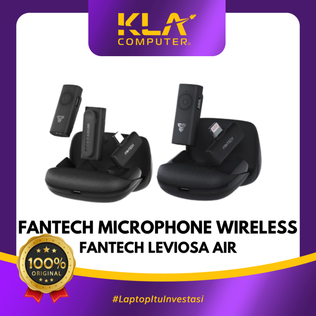 Jual Fantech LEVIOSA AIR WMV11L Microphone Wireless Lavalier to ...