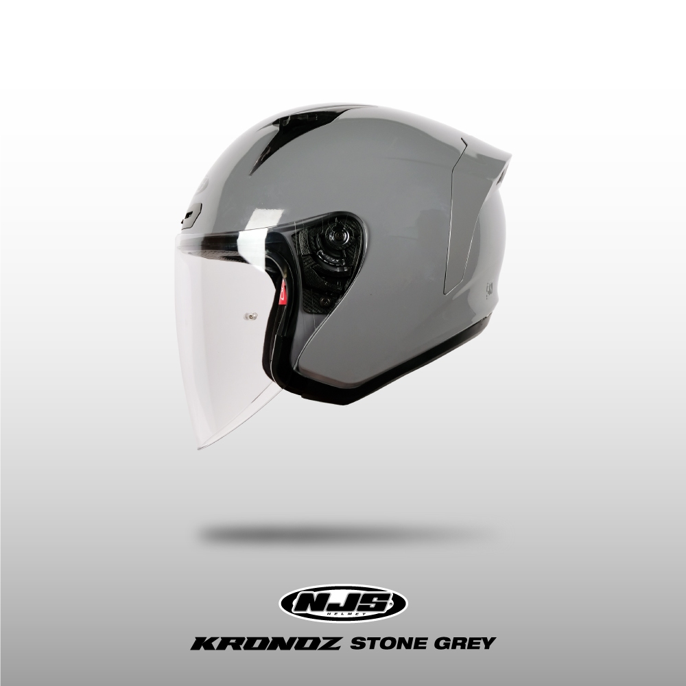 Jual NJS KRONOZ Stone grey Gloss/Doff - Helm Half Face | NJS | Kronoz ...