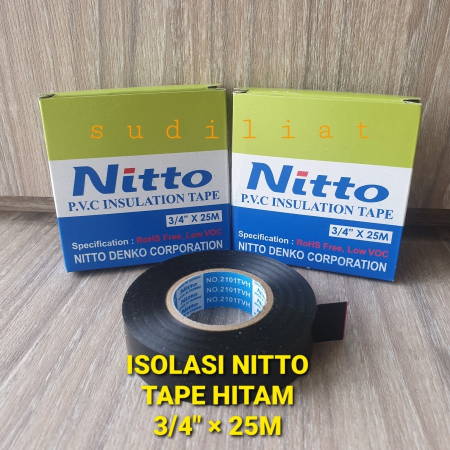 Jual ISOLASI NITTO ORIGINAL TAPE HITAM 3/4" × 25M | Shopee Indonesia
