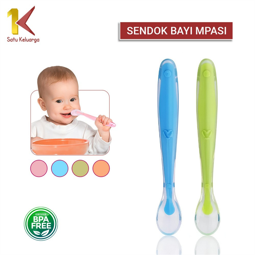 Jual Satu Keluarga Sendok Bayi MPASI Bahan Silikon C1026 Baby Spoon ...