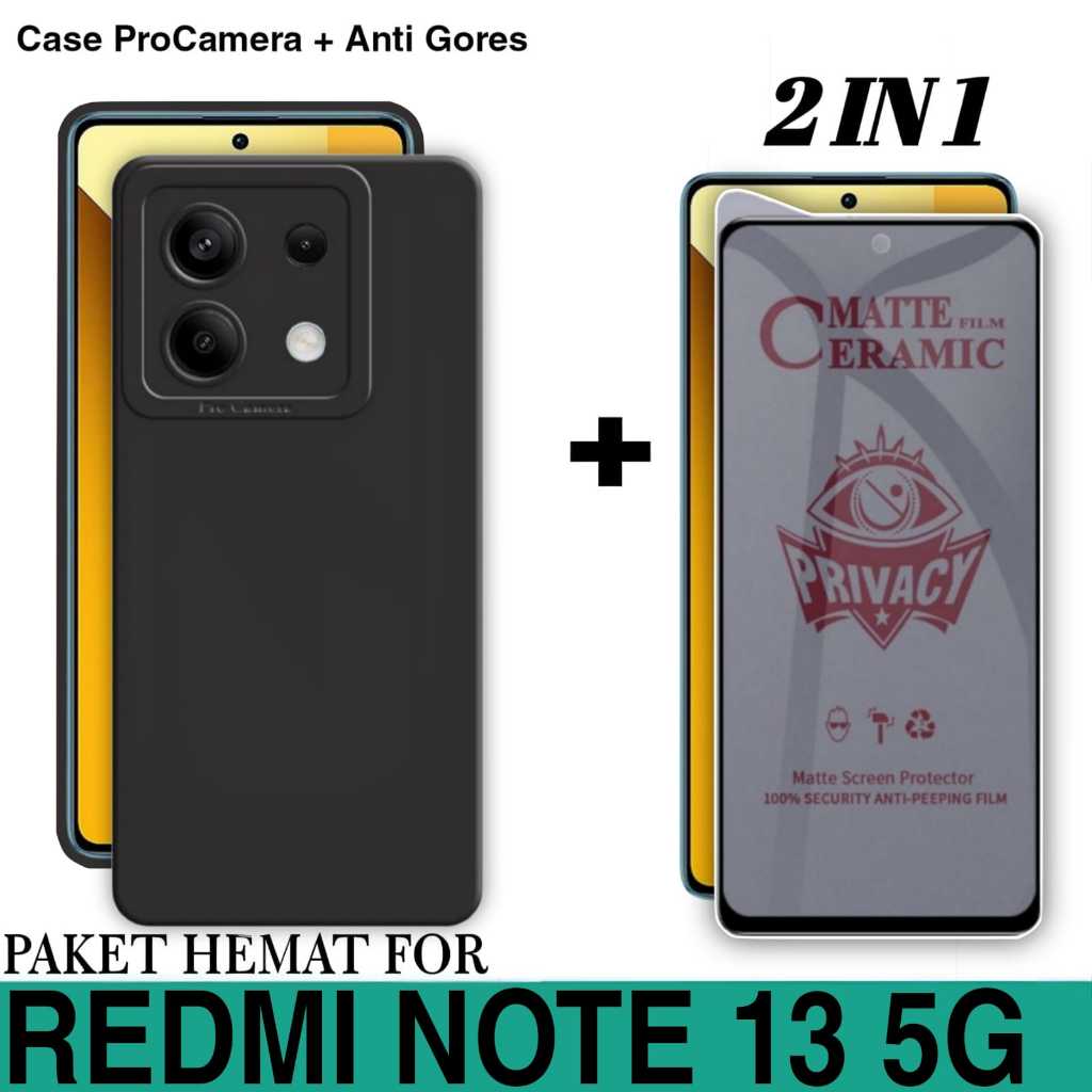 Jual PAKET 2IN1 CASE XIAOMI REDMI NOTE 13 5G SOFT CASE LIQUID PRO CAM ...