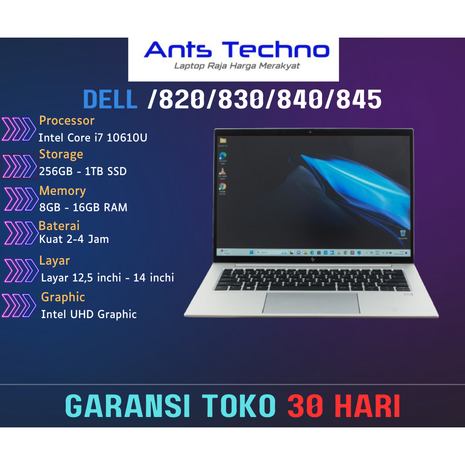 Jual Laptop HP Elitebook 820 | 830 | 845 Core i7 Gen 10 | Ryzen 5 Pro Mulus Second Bergaransi ...
