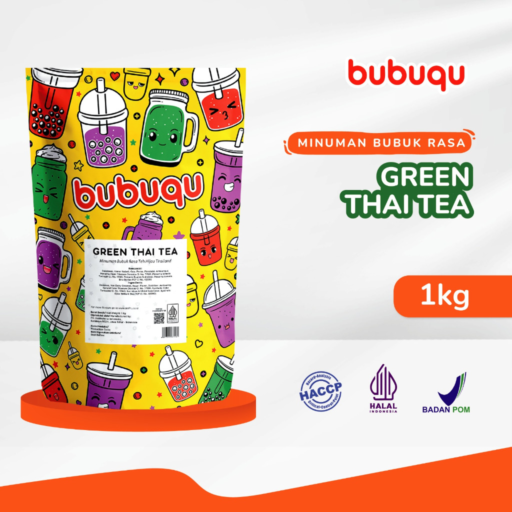 Jual Powder Drink Green Thai Milk Tea Bubuqu 1 Kg - Bubuk Minuman Teh ...