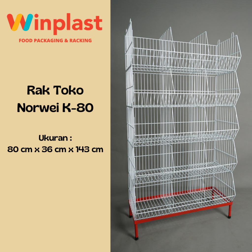 Jual Rak Toko / Rak Display / Rak Keranjang Susun 5 Sekat Norwei K-80 ...