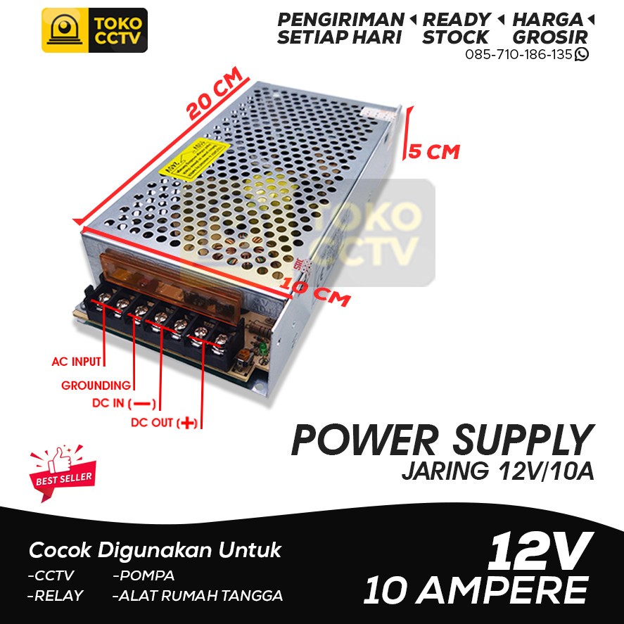 Jual Power Supply / Trafo / Adaptor 12V 10A Murni Untuk CCTV Dan Strip LED | Shopee Indonesia