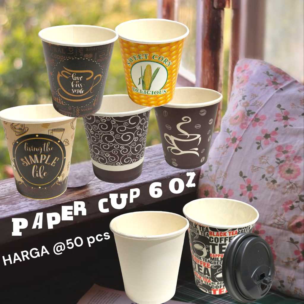 Jual Paper Cup Motif / Gelas Kertas Motif 6,5 Oz (195ml) - Tanpa Penutup ( HARGA 50 PCS ...