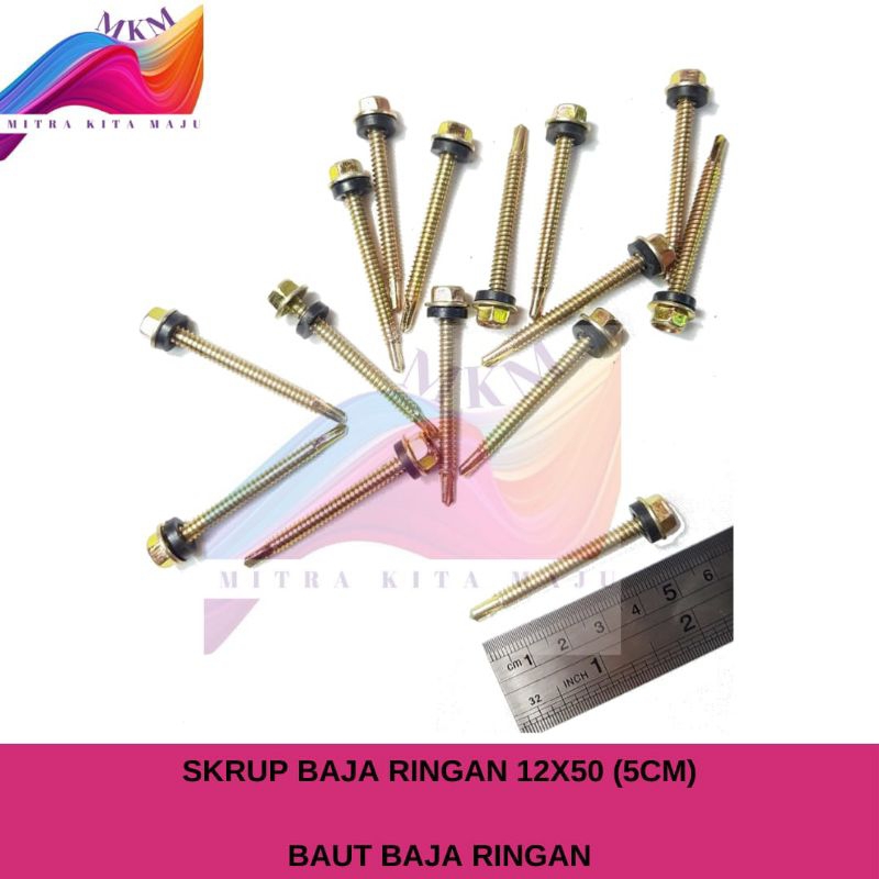 Jual BAUT BAJA RINGAN 12x50 (5cm) / BAUT ROOFING 12x50 (5cm) | Shopee ...