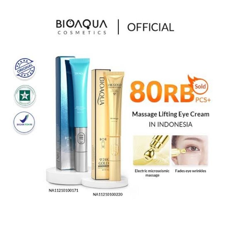 Jual bioaqua 24k gold purifying eye cream 20g / eye essence 15ml ...