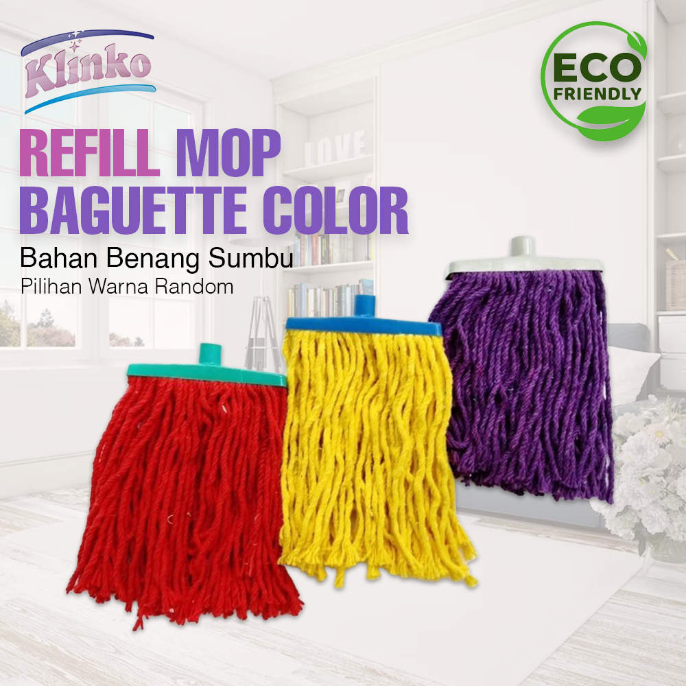 Jual Pusapu REFILL Alat Pel Lantai warna Mop Baguette color pel benang ...