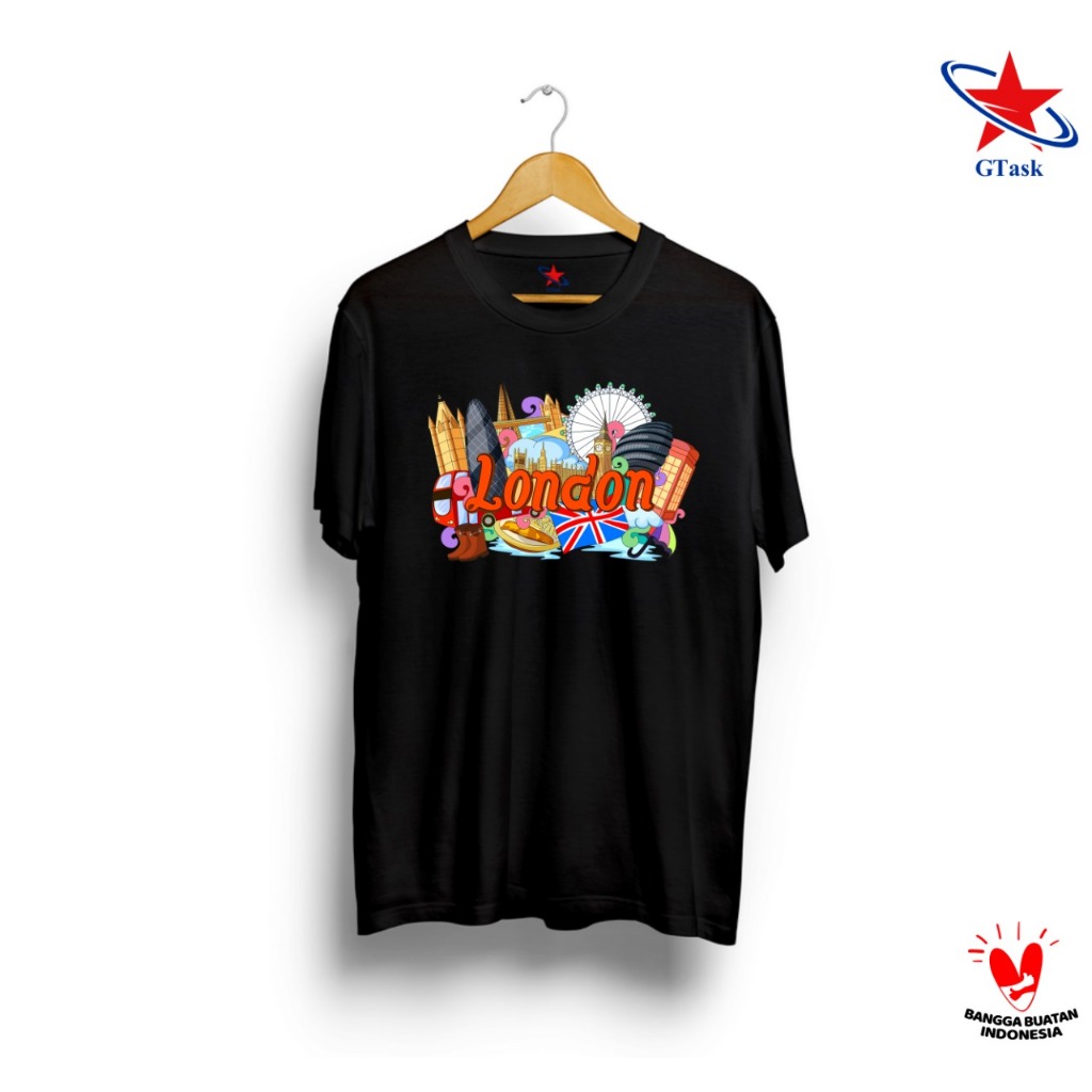 Jual Baju Kaos Souvenir London Doodles / Kaos oleh-oleh England Tshirt ...