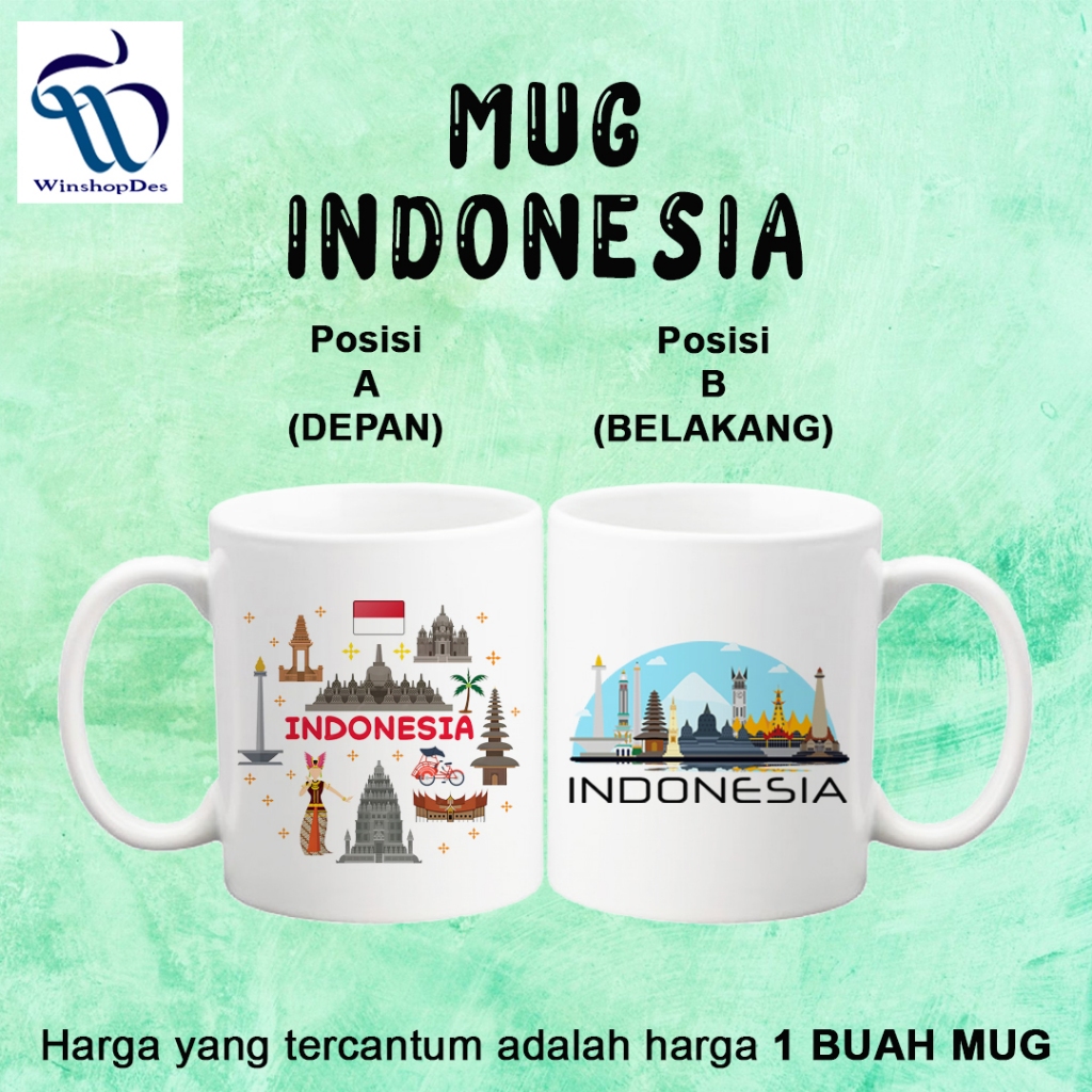 Jual Gelas Indonesia Mug Indonesia Oleh-Oleh Souvenir Mug Wisata ...