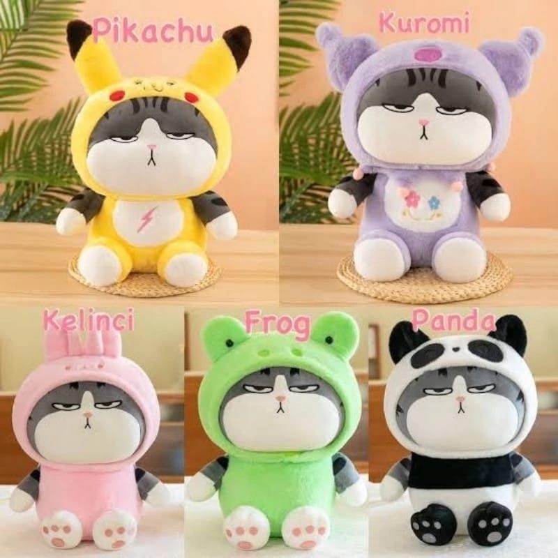 Jual Boneka Viral Kucing Furyu kuromi Pikachu Panda Forog Kelinci Bahan ...