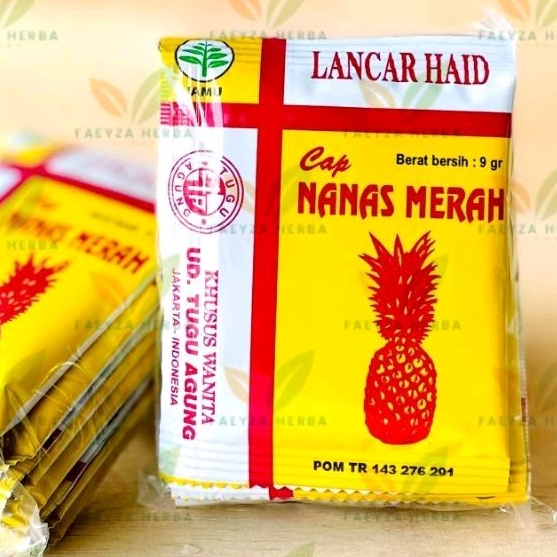 Jual Jamu Lancar HAID Cap NANAS MERAH Isi 10 Sachet Original | Pelancar ...