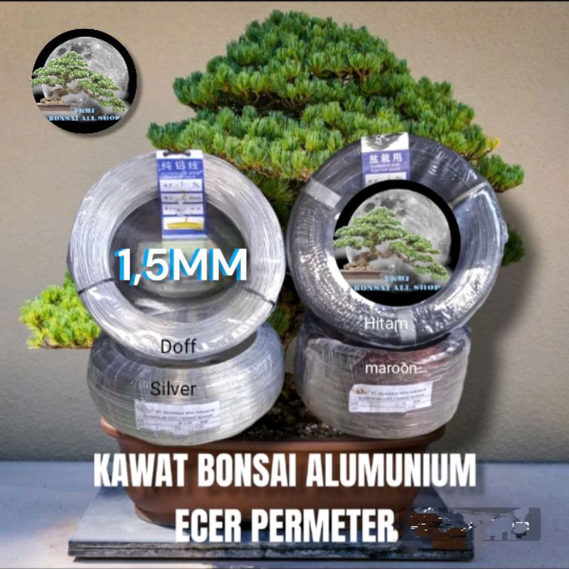 Jual Kawat Bonsai Aluminum Silver, Doff,Maroon, Hitam 1,5 mm Ecer per ...