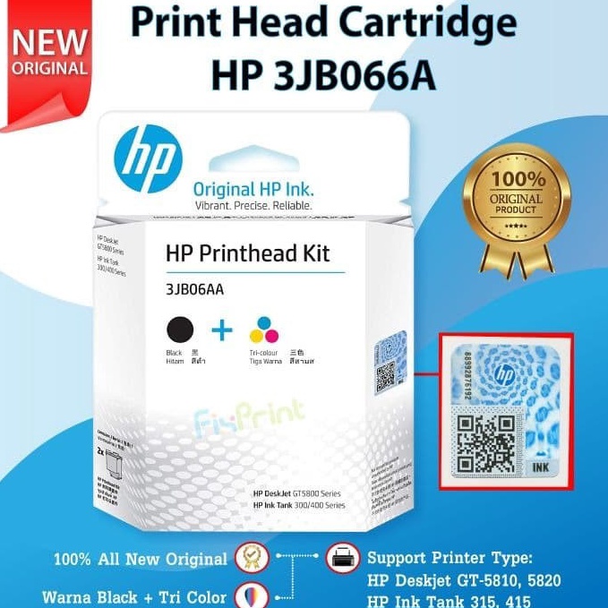 Jual CHEKOUT Print Head 3JB6AA HP Ink Tank Printhead Kit Gt51 GT52 ...