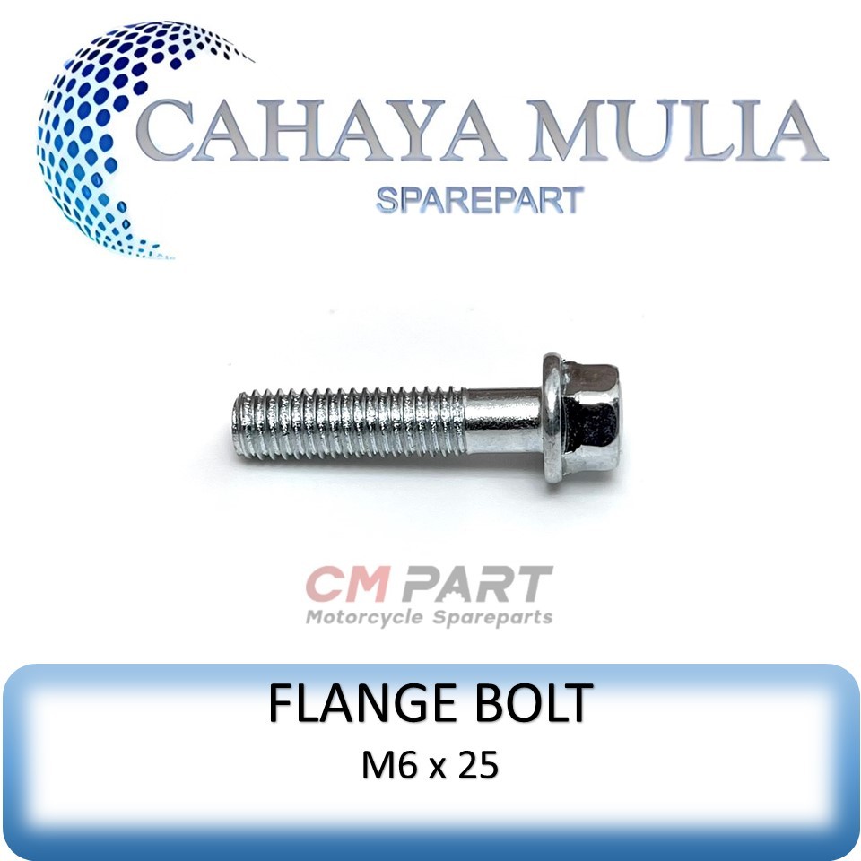 Jual Baut Flange Bolt M6 6x25 Baut Blok Mesin CVT M6x25 Kunci 8 | Shopee Indonesia