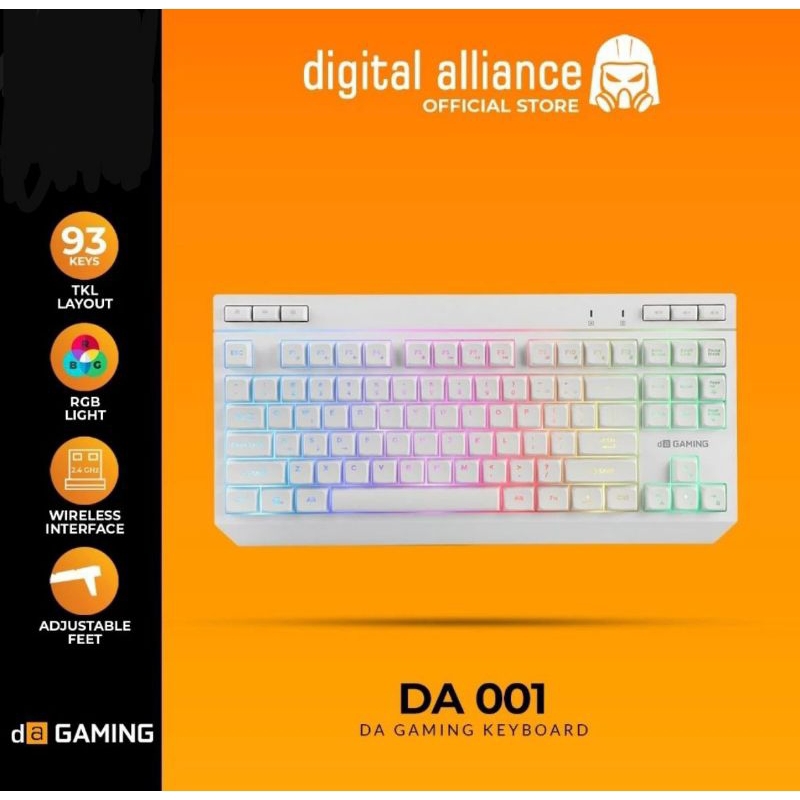 Jual Keyboard Gaming Digital Alliance RGB TKL Wireless Semi Mechanical ...