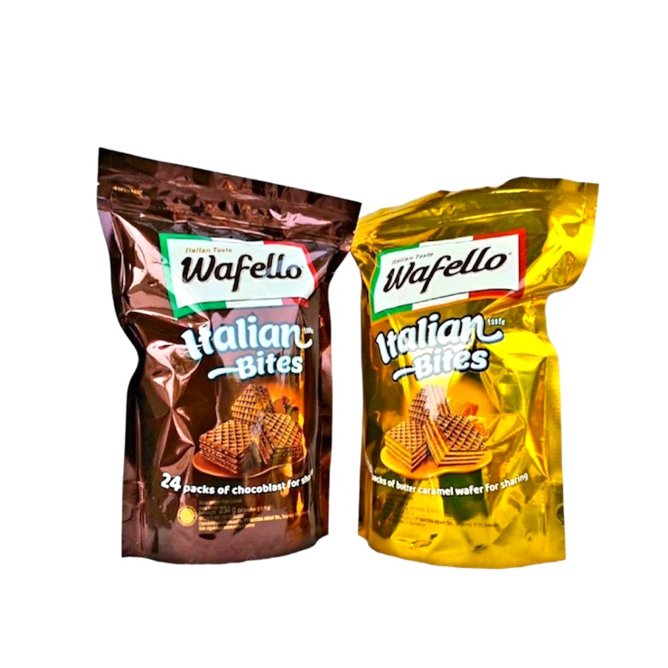 Jual NEW !! ROMA WAFELLO BITES CHOCO 234GR / CARAMEL 228gr / 6pouch ...