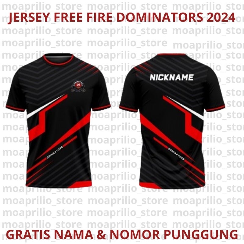 Jual JERSEY FREE FIRE DOMINATORS 2024 GRATIS NAMA & NOMOR PUNGGUNG ...