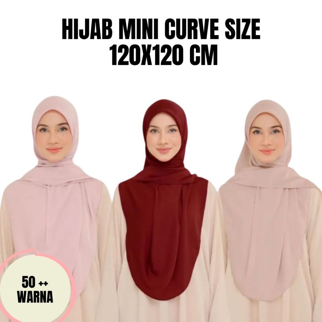 Jual HIJAB SEGI EMPAT MALAY MINI CURVE SIZE 120 X120 CM CERUTTY PREMIUM ...