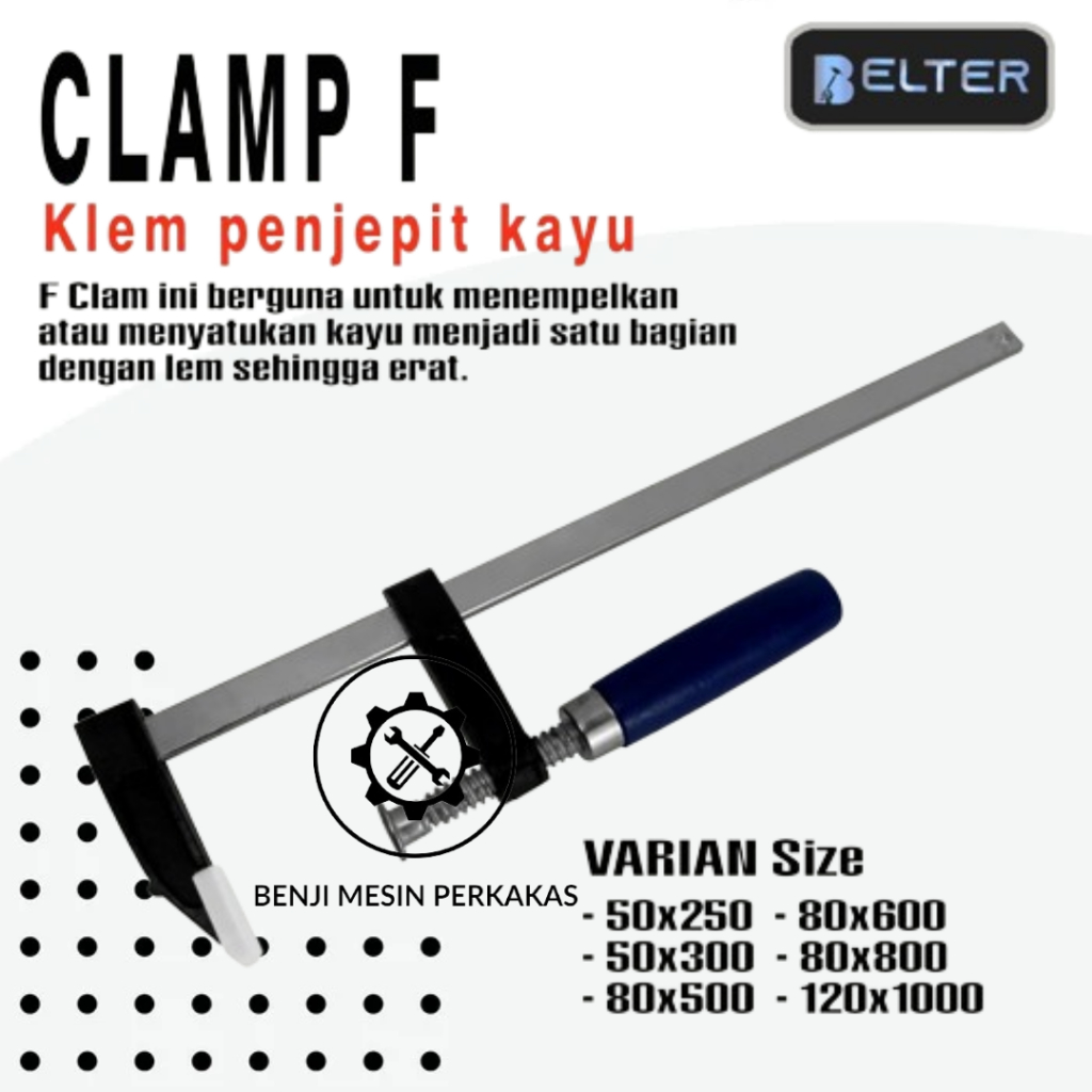 Jual Clamp F Penjepit Kayu 5x25cm 5x30cm 8x50cm 8x60cm 8x80cm 12x100cm ...