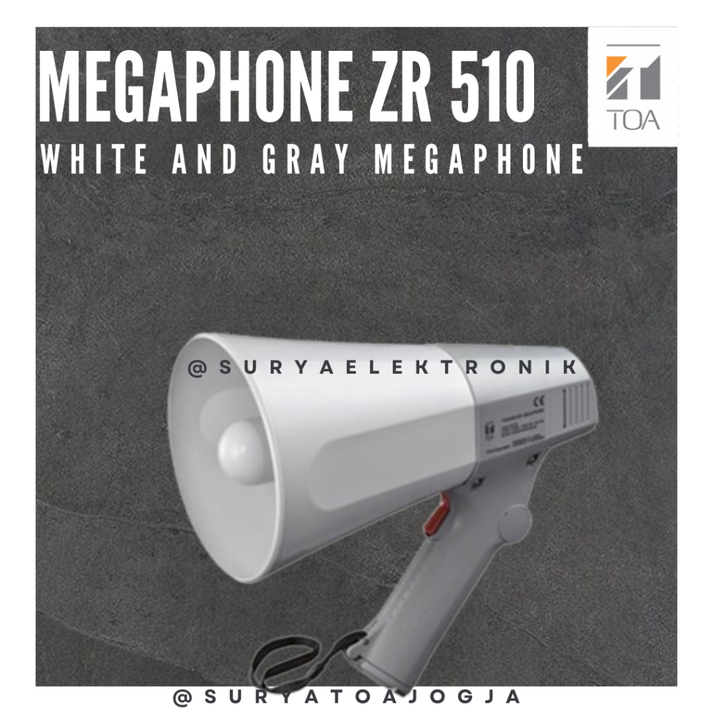 Jual Mega phone TOA ZR 510 White and Gray Megafon Megaphone ZR-510 ...