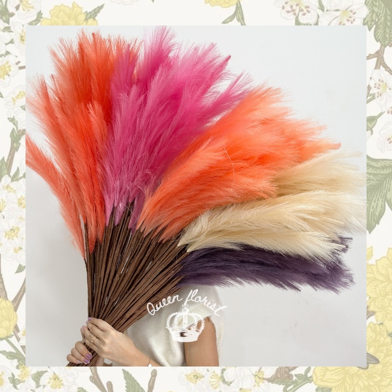 Jual 80cm pampas grass 3 cabang artificial bulu daun pampas rumput ...