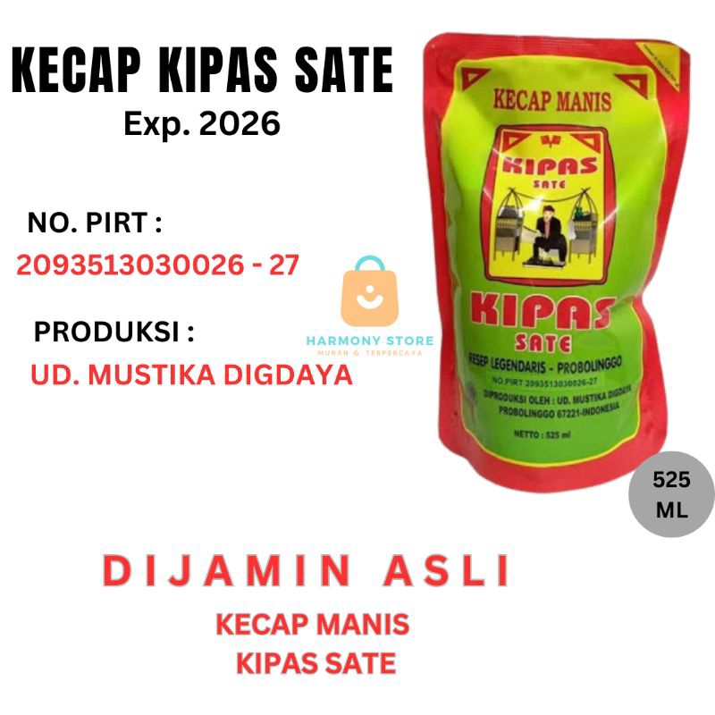 Jual KECAP MANIS CAP KIPAS SATE KHAS PROBOLINGGO "REFILL" 525 ml ...