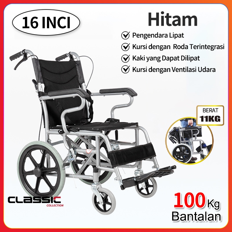 Jual 【COD】Kursi Roda Standard Rumah Sakit / Kursi Roda Alluminium Bisa ...