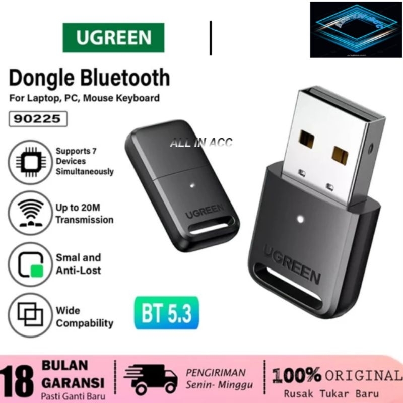 Jual Usb Bluetooth 5.3 Dongle UGREEN Adapter Transmiter PC wireless 30M ...