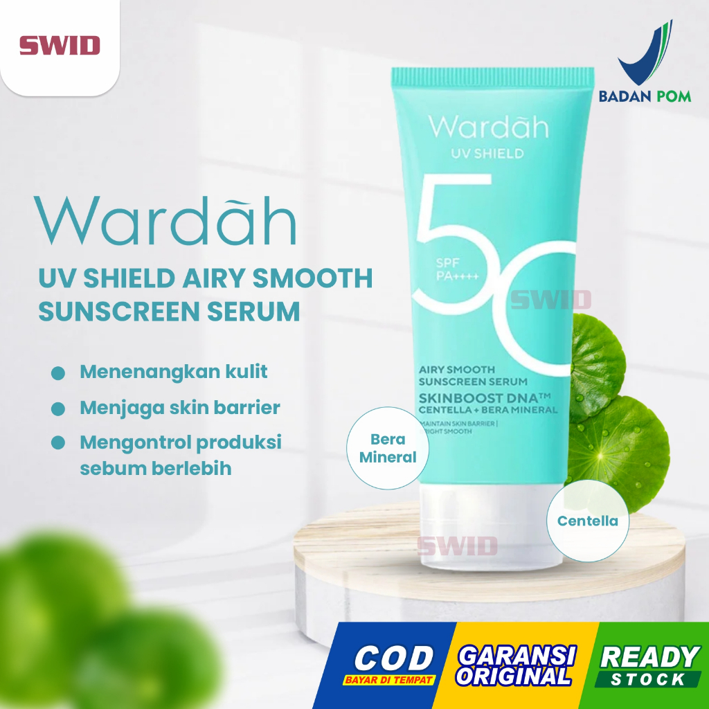 Jual WARDAH UV SHIELD AIRY SMOOTH SUNSCREEN SERUM SPF 50 PA++++ 40 ML | Shopee Indonesia