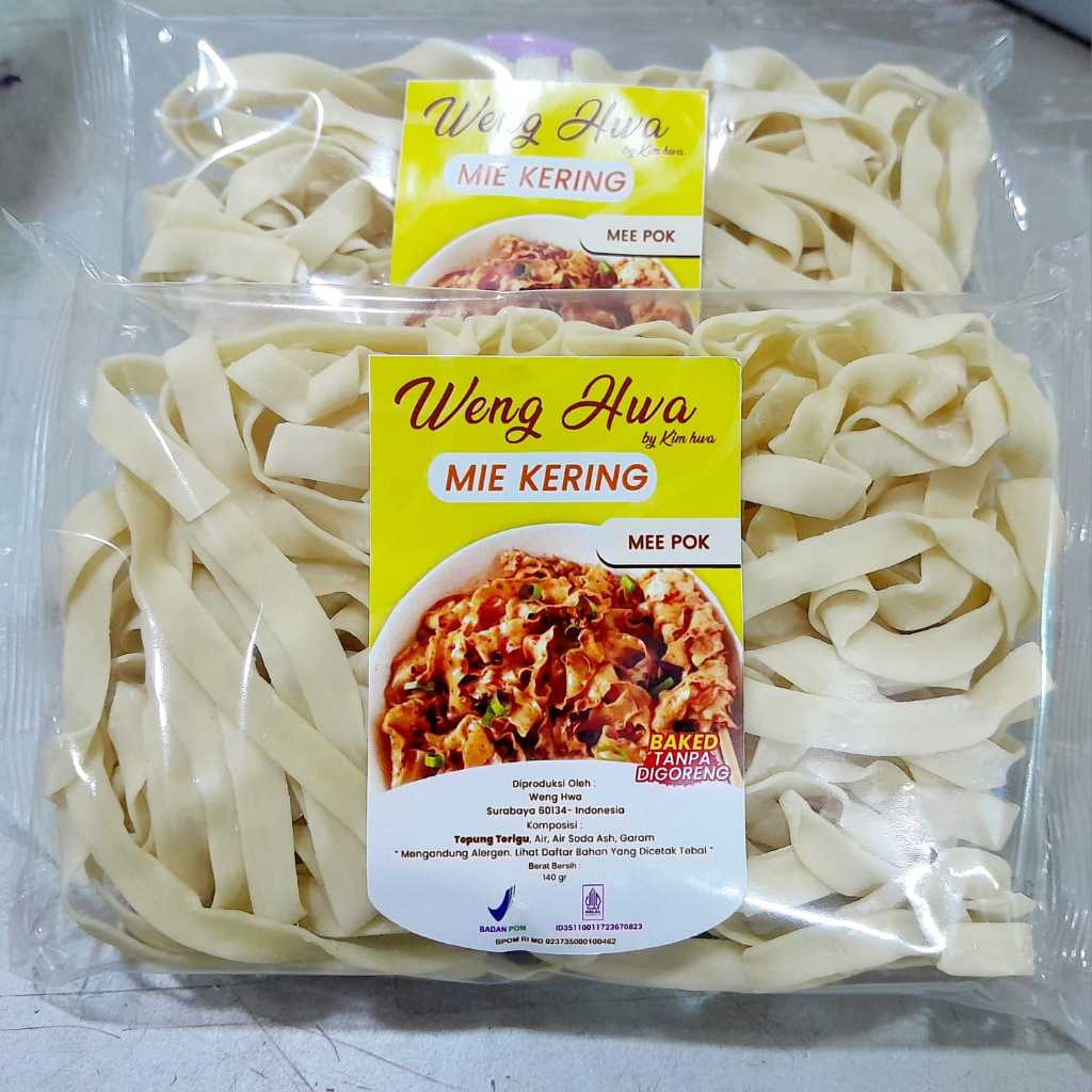 Jual [HALAL] MEE POK Kering / Mie Kering Lebar Mi Pok Weng Hwa Mipok By Kim Hwa 140gr | Shopee ...