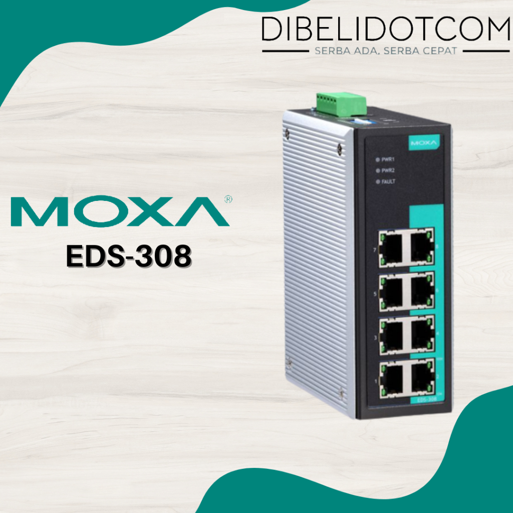 Jual MOXA EDS-308 8 Port Industrial Ethernet Switch DIN Rail Switch | Shopee Indonesia