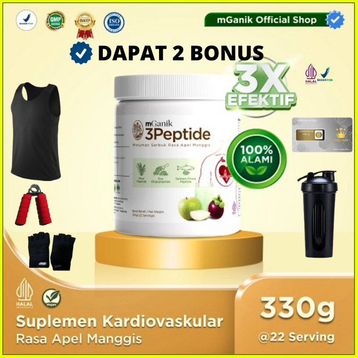 Jual MGANIK 3PEPTIDE 330GR + BONUS - SUPLEMEN JANTUNG KARDIOVASKULAR ...