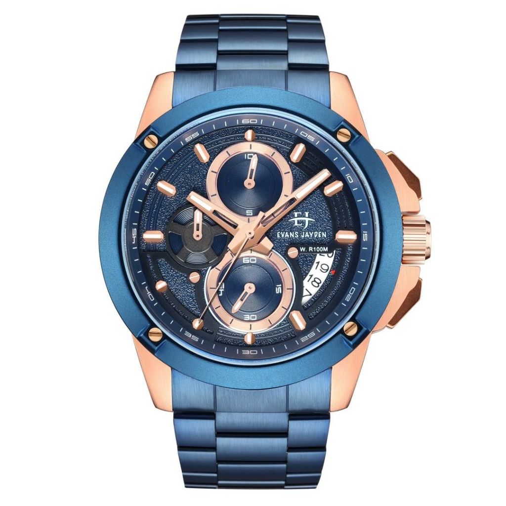 Jual Jam Tangan Pria Original Evans Jayden 9551 Kaca Sapphire ...