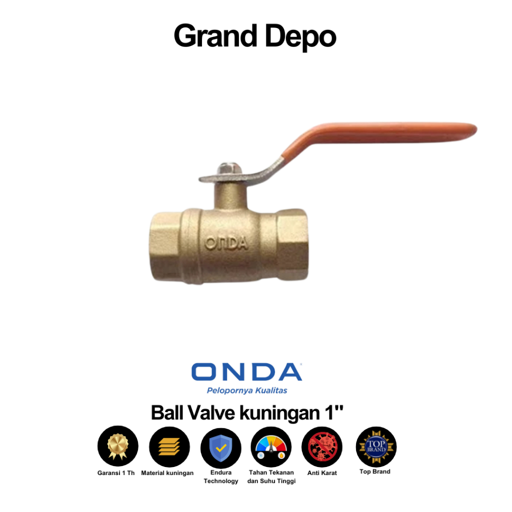 Jual Onda Ball Valve Kuningan 1" / Ball Valve Onda / Stop Kran Kuningan Onda | Shopee Indonesia