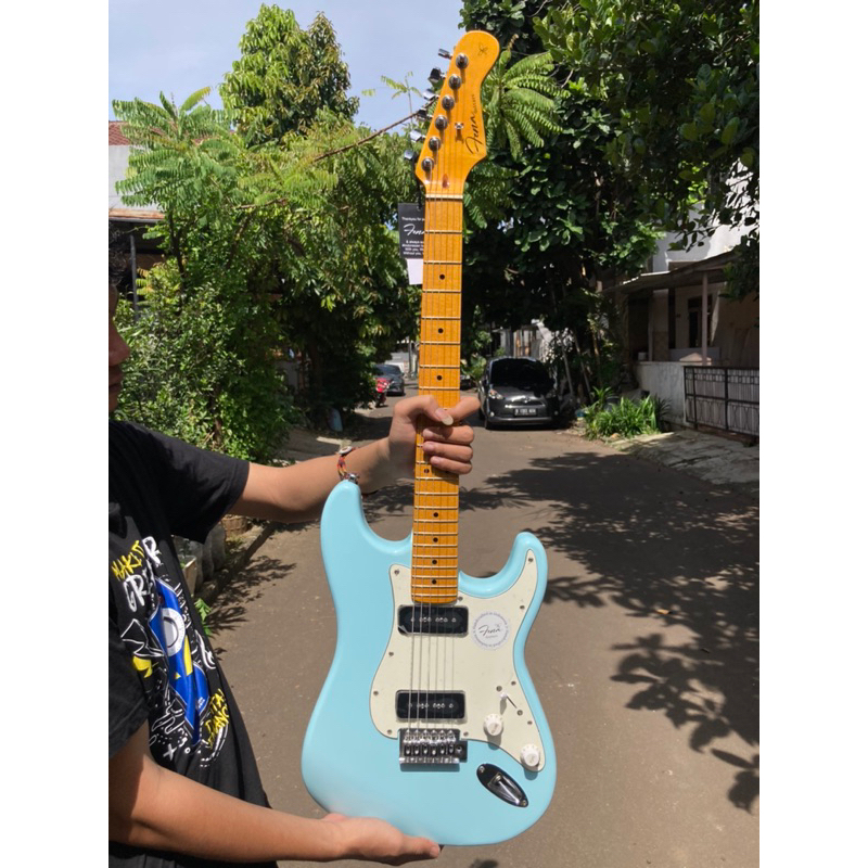 Jual Fena Guitars ST90 Sonic Blue 2024 Model + Bonus Setup | Shopee ...