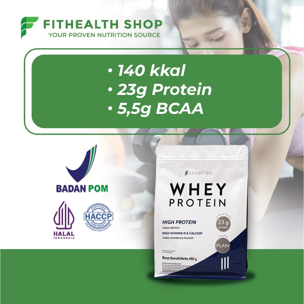 Jual SPORTIGO I Susu Gym Fitness Whey Protein Halal BPOM - 450g Plain ...