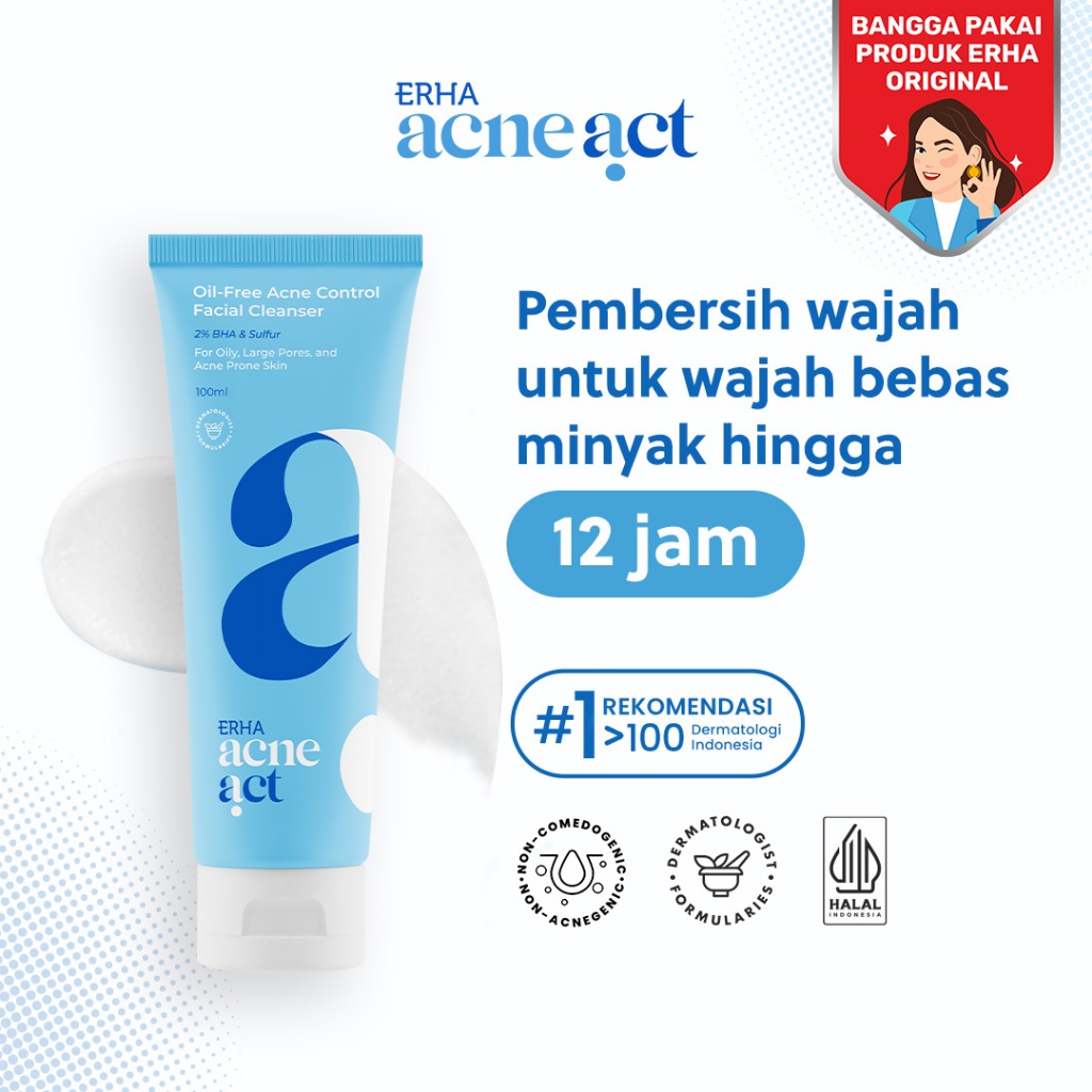 Jual ERHA AcneAct Oil-Free Acne Control Facial Cleanser 100 ml | Shopee ...