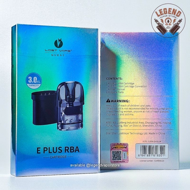 Jual E PLUS RBA CARTRIDGE THELEMA ELITE / CENTAURUS E40 AUTHENTIC ...